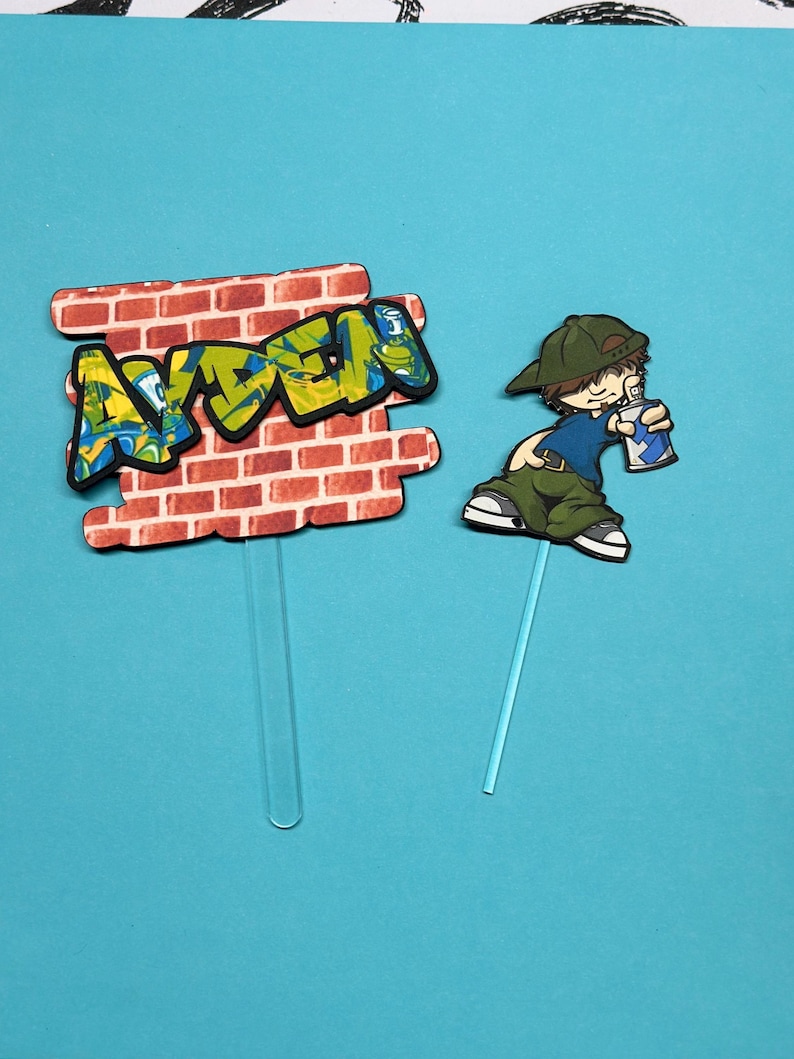 Graffiti Birthday Cake Topper: Urban Spray Paint Party Decor - Etsy