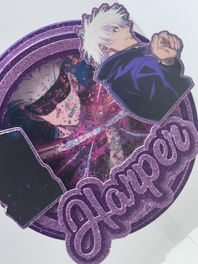 Satoru Gojo Anime Cake Topper: Custom Birthday Party Decor - Etsy