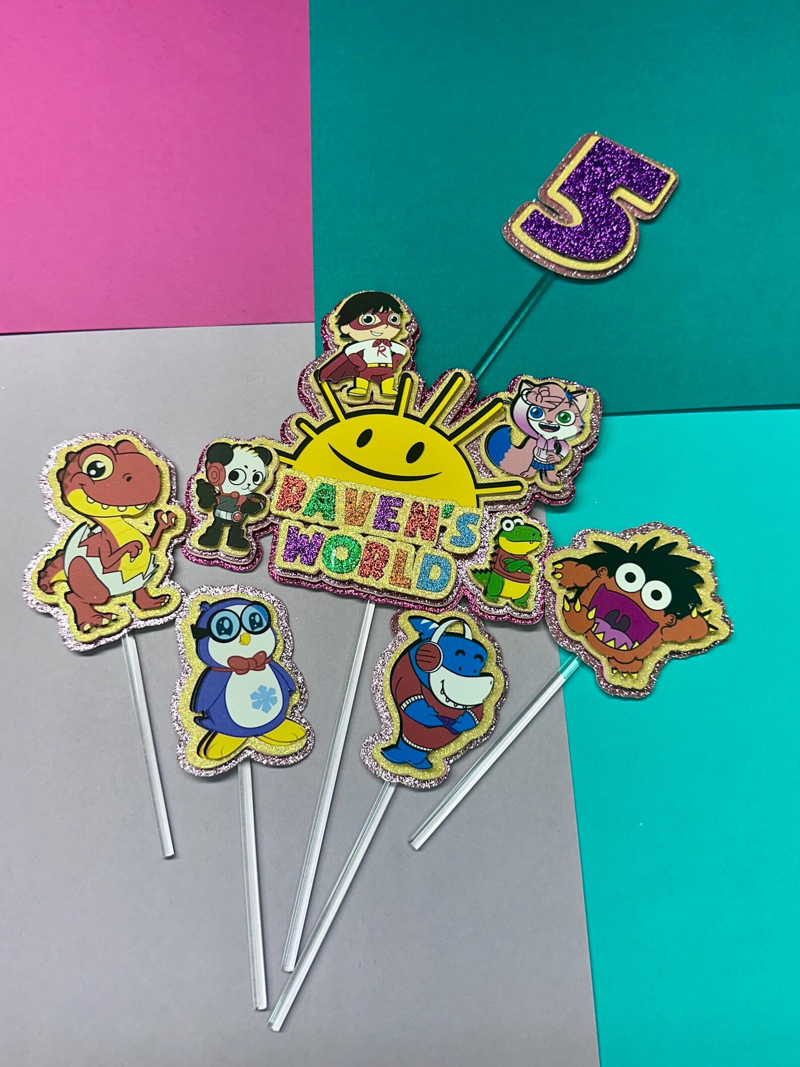 Custom Kids Birthday Cake Topper: Ryan's World Theme - Etsy