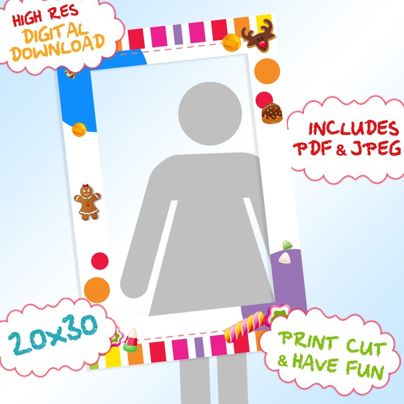 PRINTABLE Instant Download // Candyland Theme Photo Booth 20x30 Frame ...