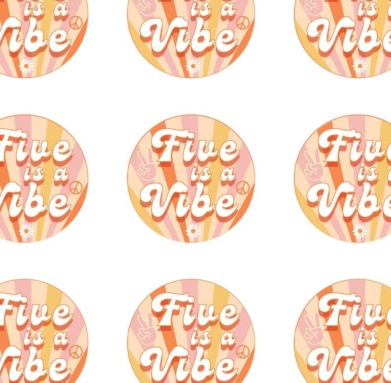 12 Cupcake Toppers Five is A Vibe Theme Printable 8.5x11 - Etsy