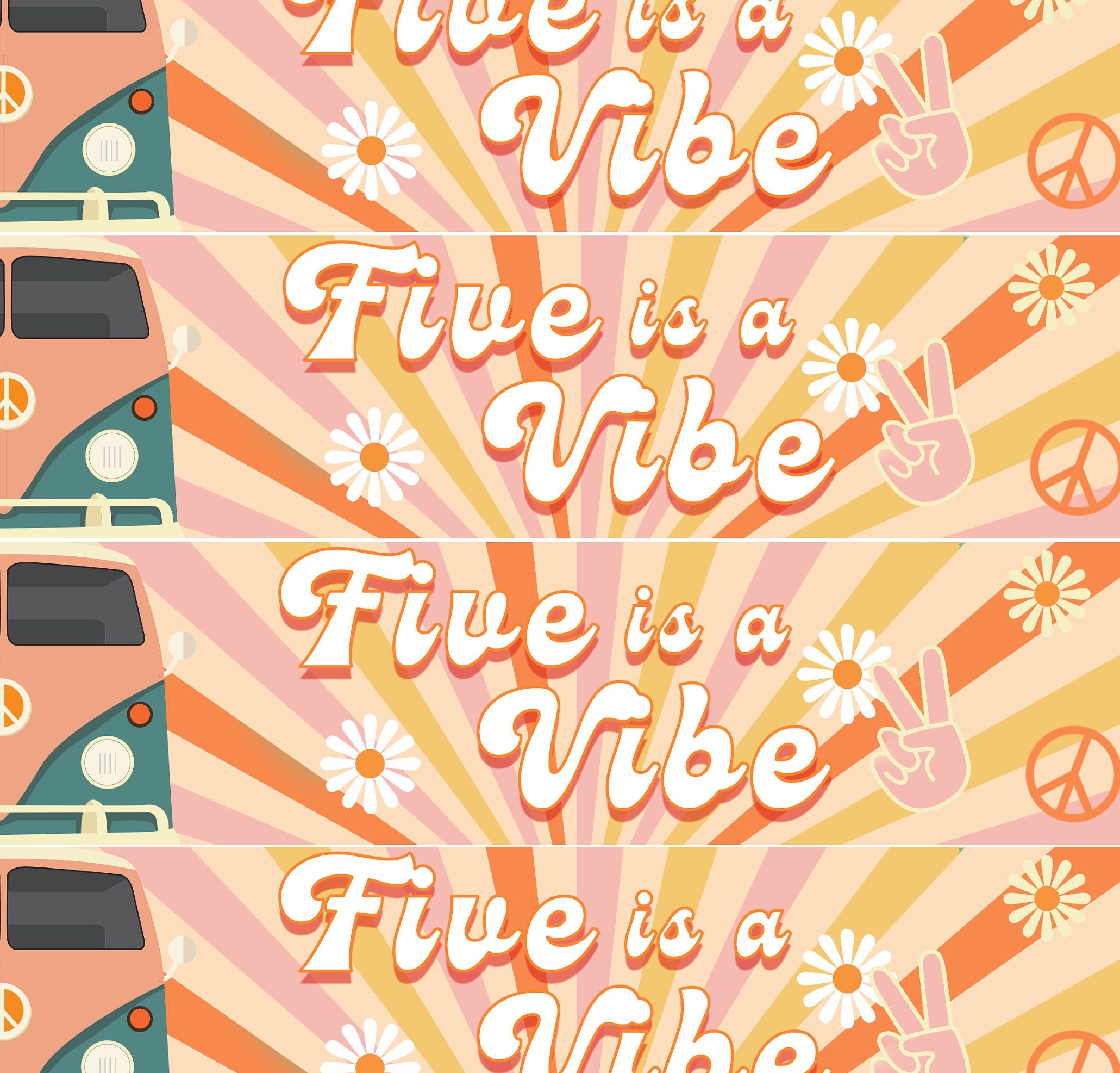 PRINTABLE Instant Download // Five is a Vibe // Water Bottle Labels - Etsy