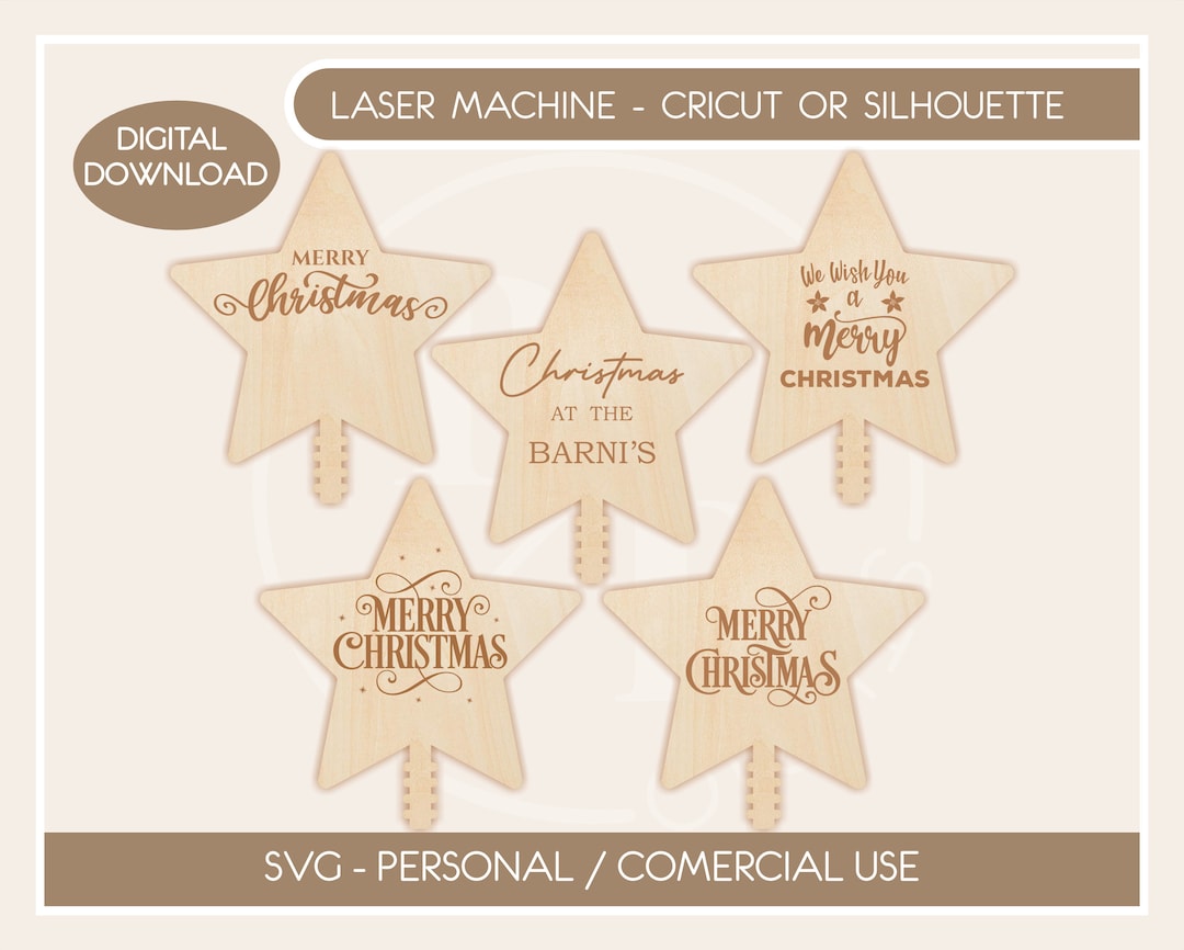 Christmas Tree Topper Star Ornament SVG File, Unique Tree Topper With ...