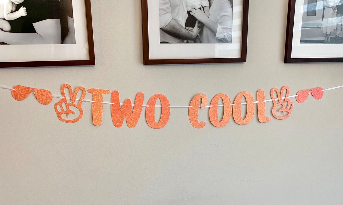Two Cool Banner Two Cool Party Decoration Second Birthday - Etsy