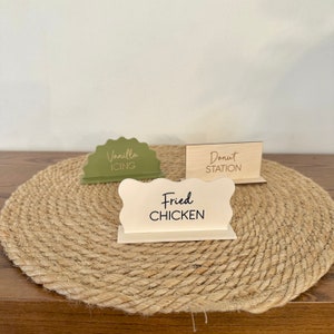 Buffet Food Name Sign, Food Table Tent Card, Food Tag, Cute Buffet Card ...