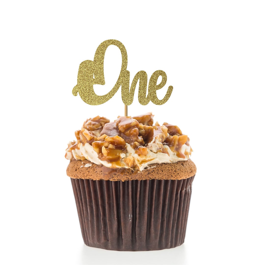 One Cupcake Topper, Number Birthday Party, 21th Birthday Party, 1th ...