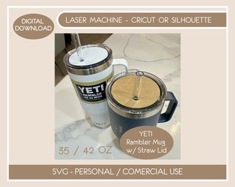 Custom Laser Engraved YETI Rambler 42oz Mug With Straw Lid - Etsy