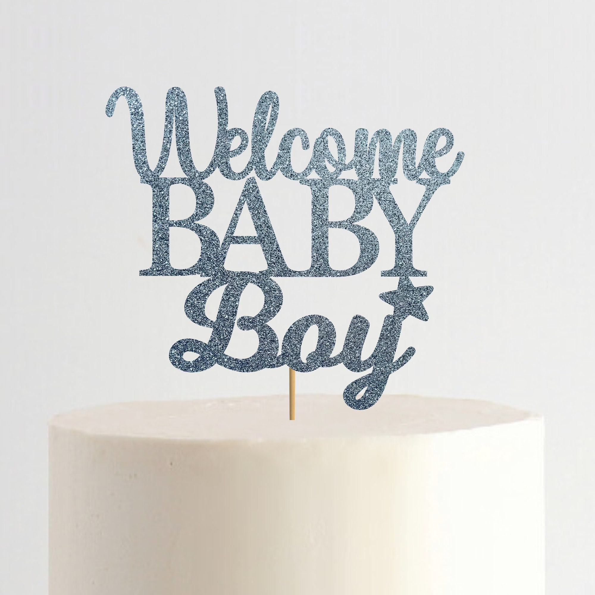 Welcome Baby Boy Baby Shower Cake Topper Personalized - Etsy