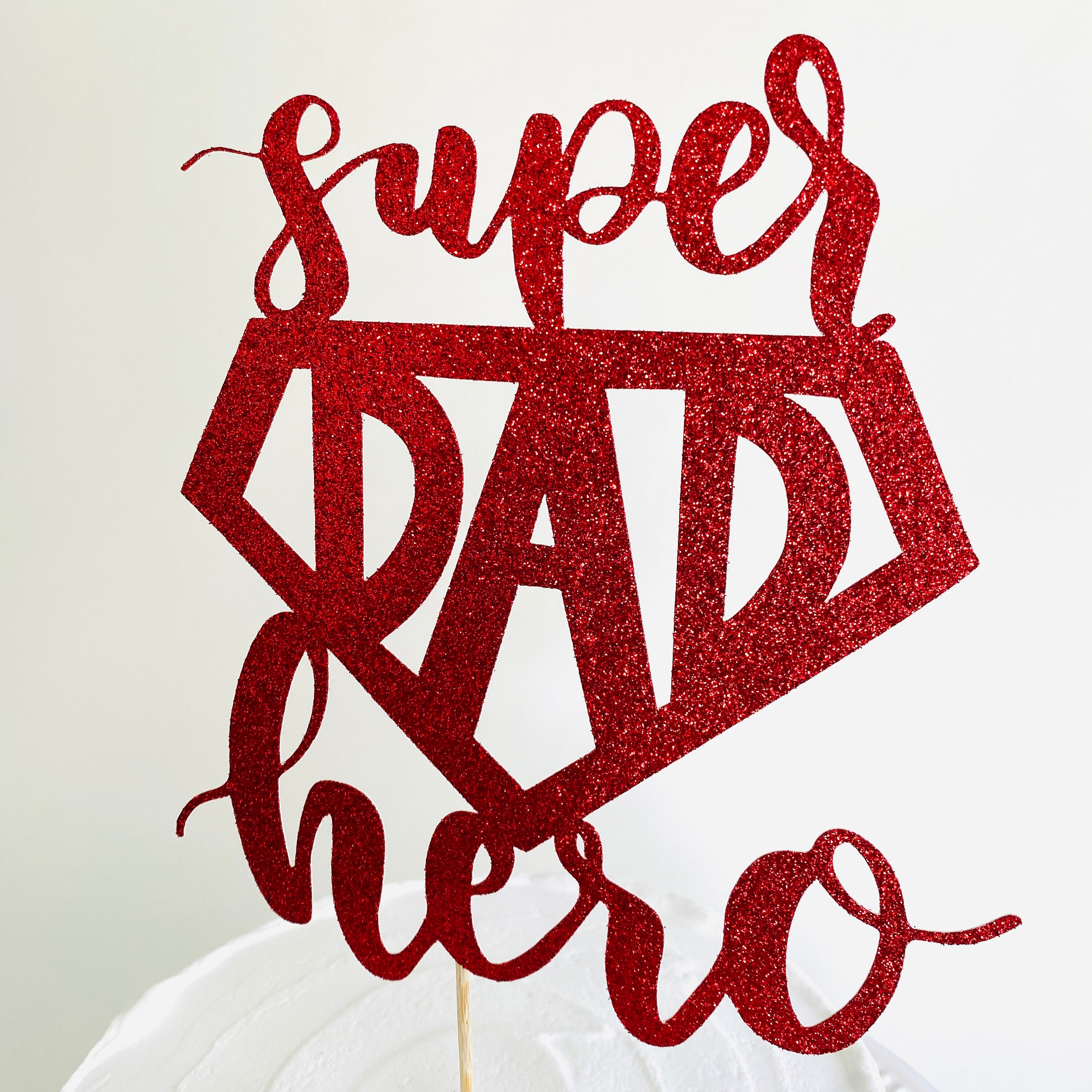 Super Dad Hero Cake Topper or Centerpiece Father's Day | Etsy