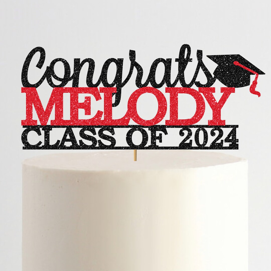 Graduation 2024 Cake Topper, Custom Name Congrats Grad, Personalized ...