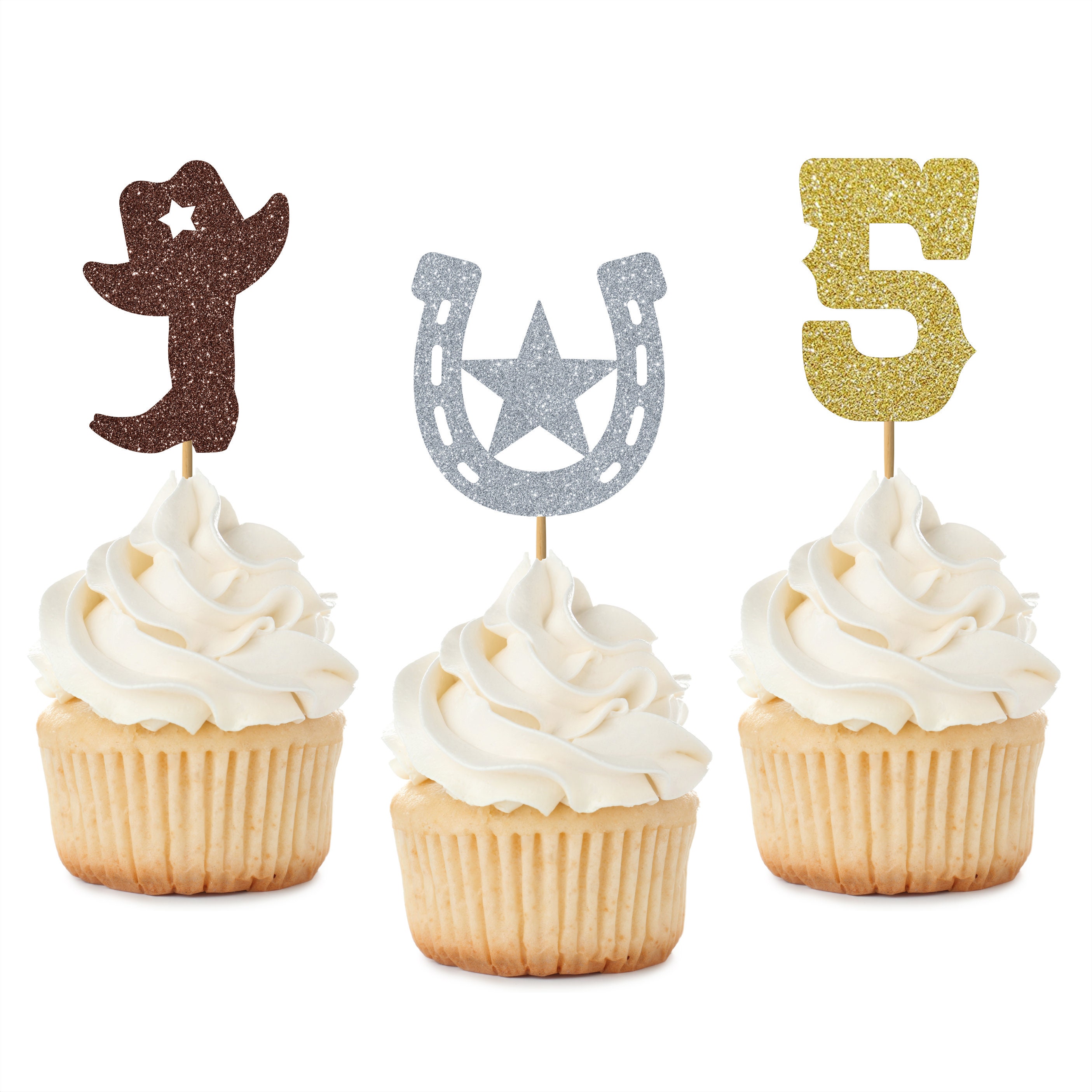 Rodeo Birthday Cupcake Toppers Cowboy Cowgirl Western Party - Etsy