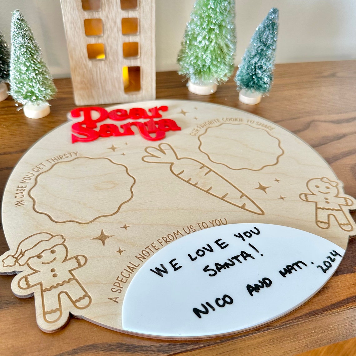 Dear Santa Snack Tray, Milk and Cookies Tray, Christmas Eve Tray, Kid’s ...