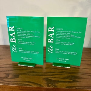 Bar Sign, Custom Acrylic Bar Menu Sign for Wedding, Signature Drink Bar ...