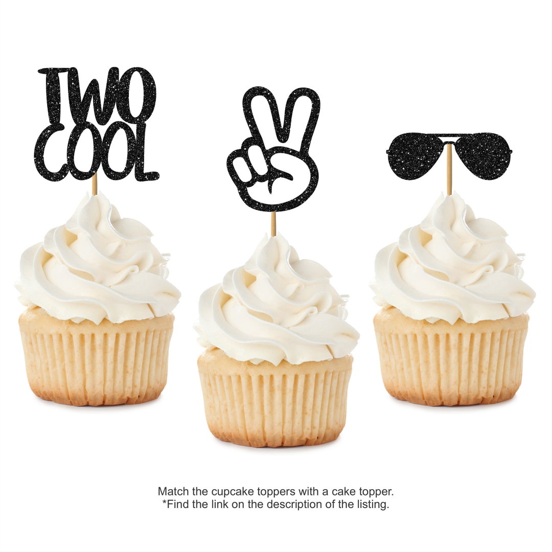 Two Cool Cupcake Topper, Custom 2 Cool Toppers, Two Cool Party ...