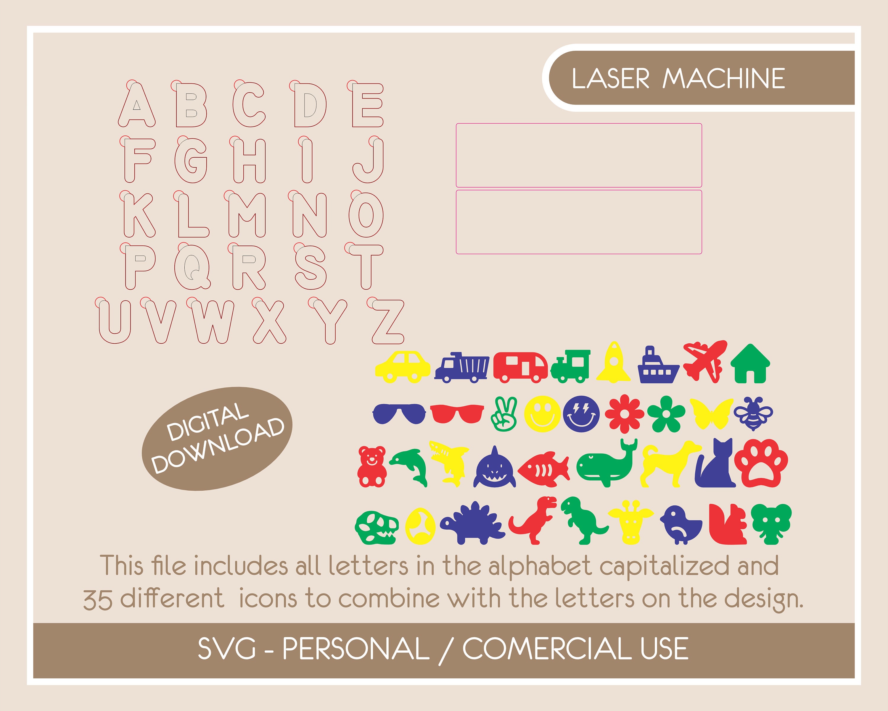 Name Puzzle SVG, Alphabet and Puzzle SVG, Laser Puzzle SVG File, Word ...