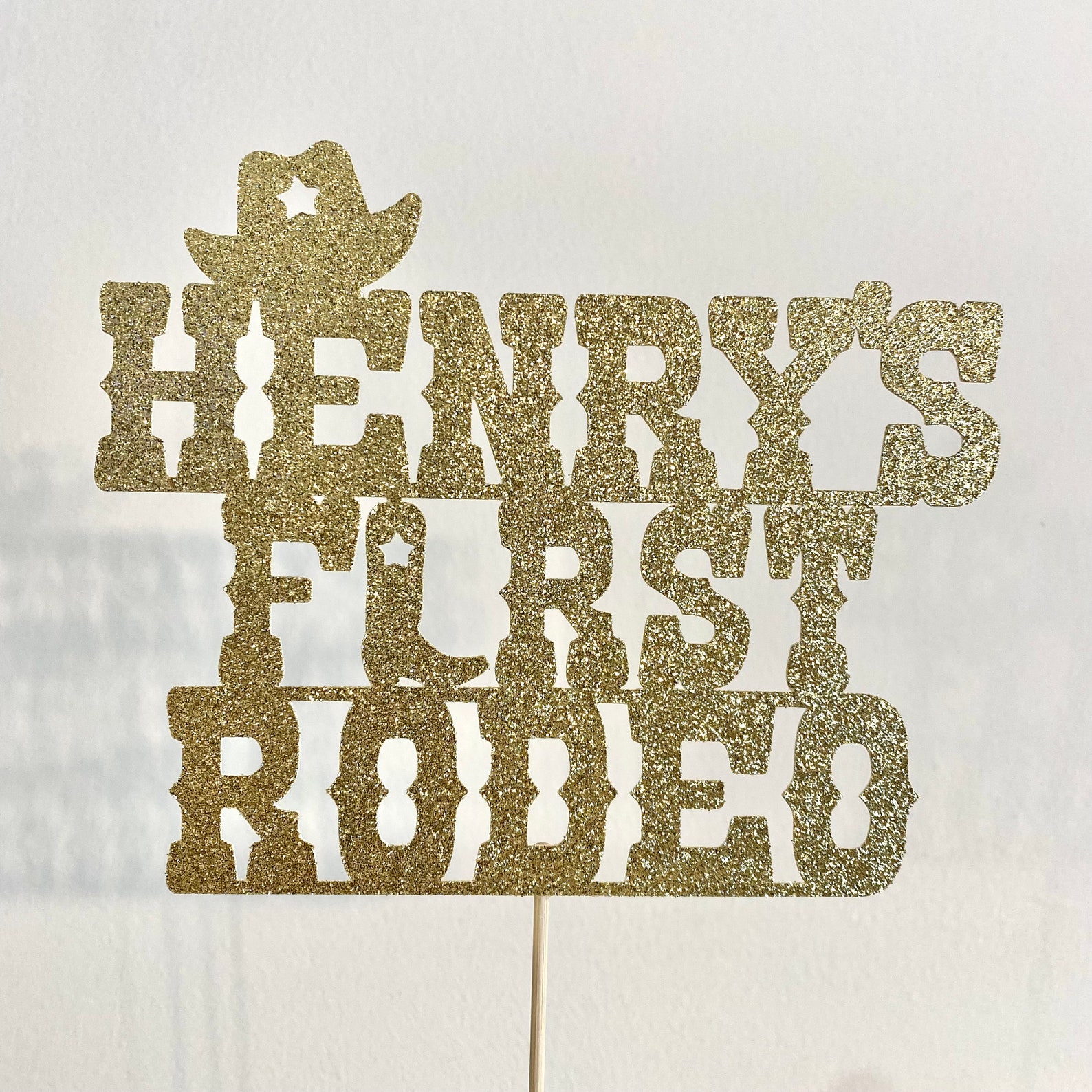 Personalized First Rodeo Birthday Cake Topper Cowboy - Etsy