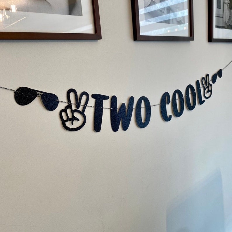 Two Cool Banner Two Cool Party Decoration Second Birthday - Etsy