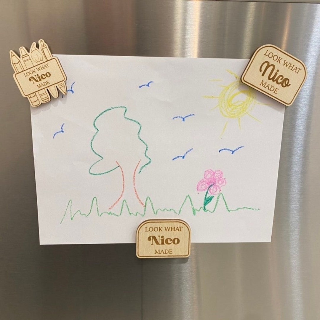 Look What I Made Magnet, Kids Artwork Magnet, Personalized Name Magnet ...