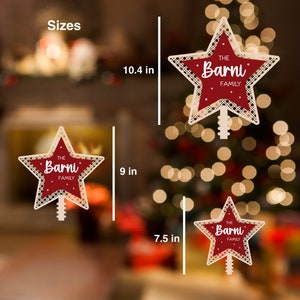 Custom Christmas Tree Topper Star, Personalized Tree Topper With Family ...