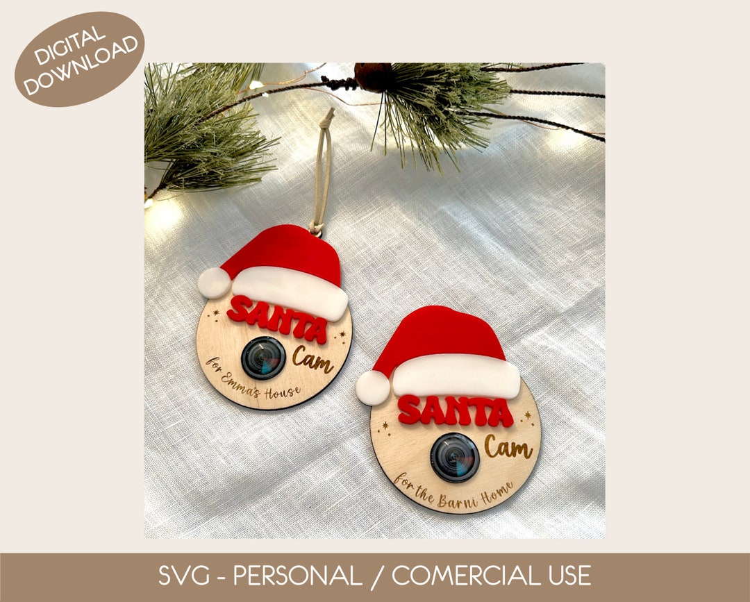 Santa Cam SVG File, Glowforge Laser File, Christmas Ornaments File ...
