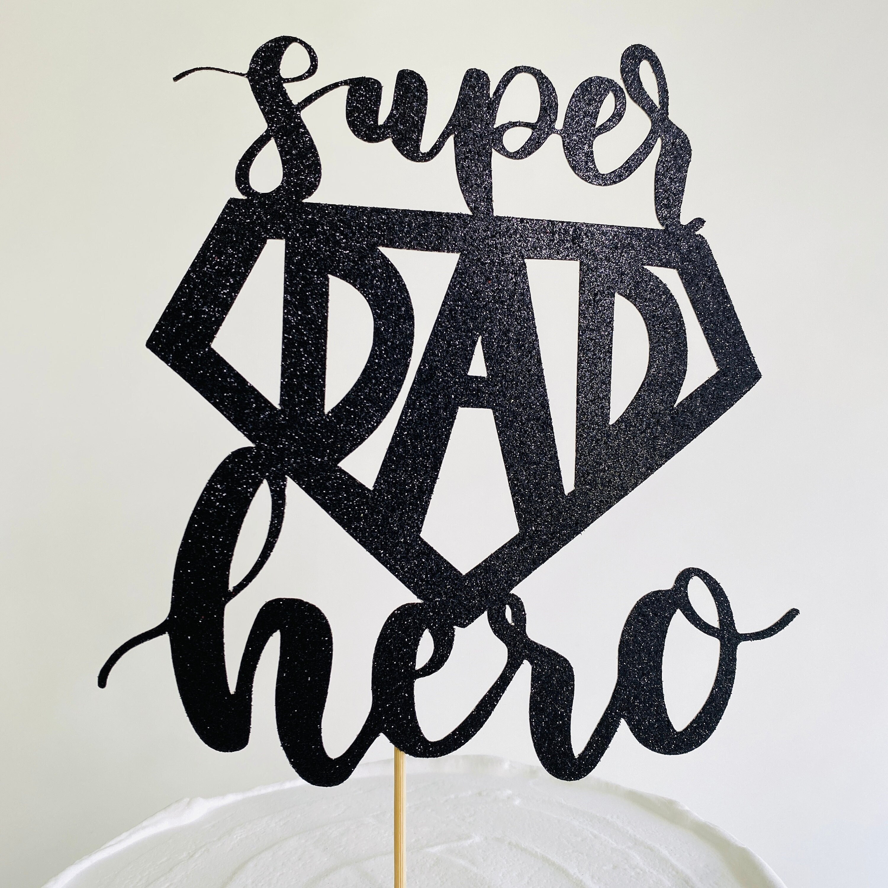 Super Dad Hero Cake Topper or Centerpiece Father's Day - Etsy