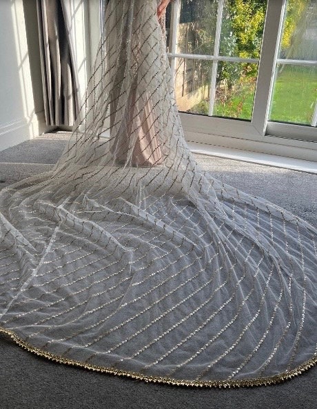 Longtraditional Pakistani Nikkah / Indian Net Veil / Dupatta / Wedding ...