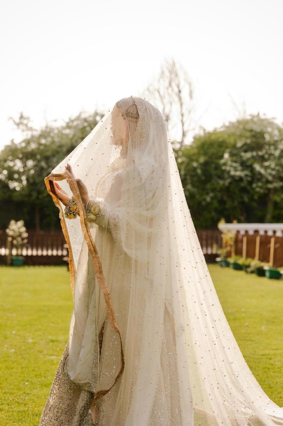 EXTRA Long**traditional Pakistani Nikkah / Indian Net Veil / Dupatta ...