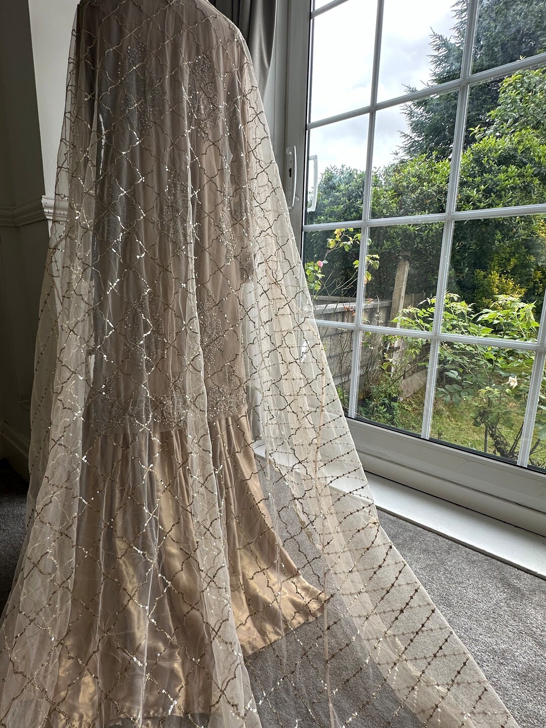 Traditional Pakistani Nikkah / Indian Net Veil / Dupatta / Long Wedding ...