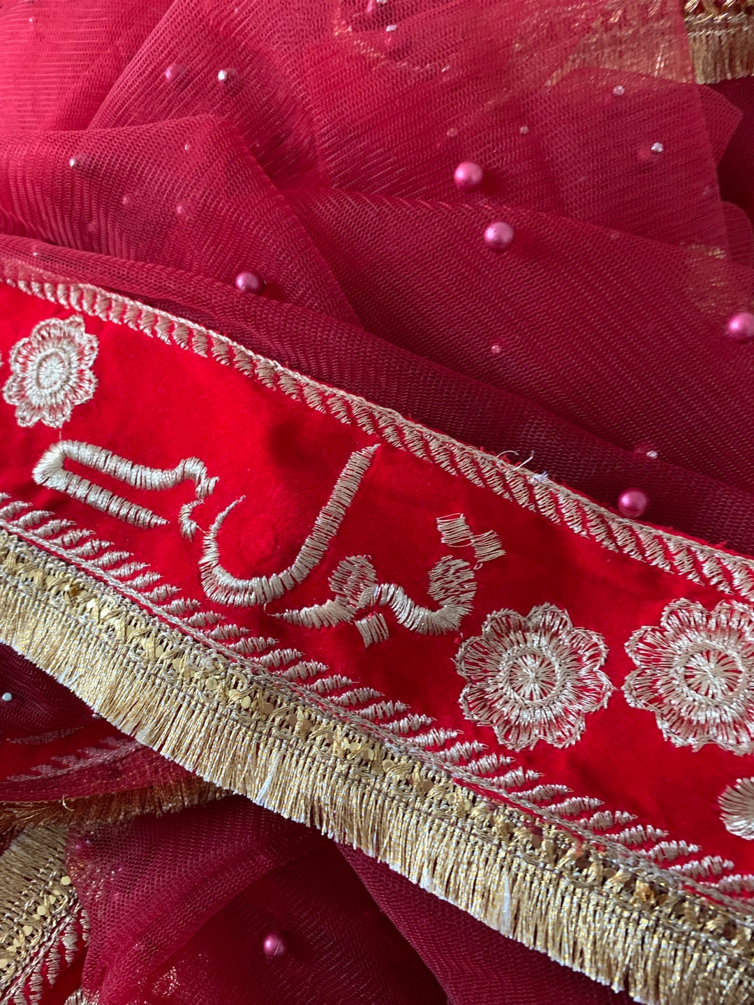 Traditional Pakistani Nikkah / Indian Net Veil / Dupatta / Wedding Veil ...