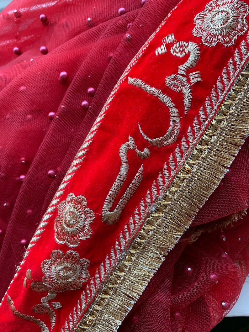 Traditional Pakistani Nikkah / Indian Net Veil / Dupatta / Wedding Veil ...