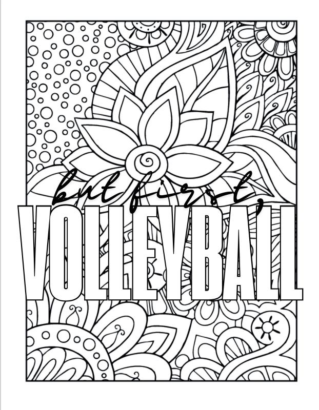 Volleyball Printable Coloring Pages - Etsy