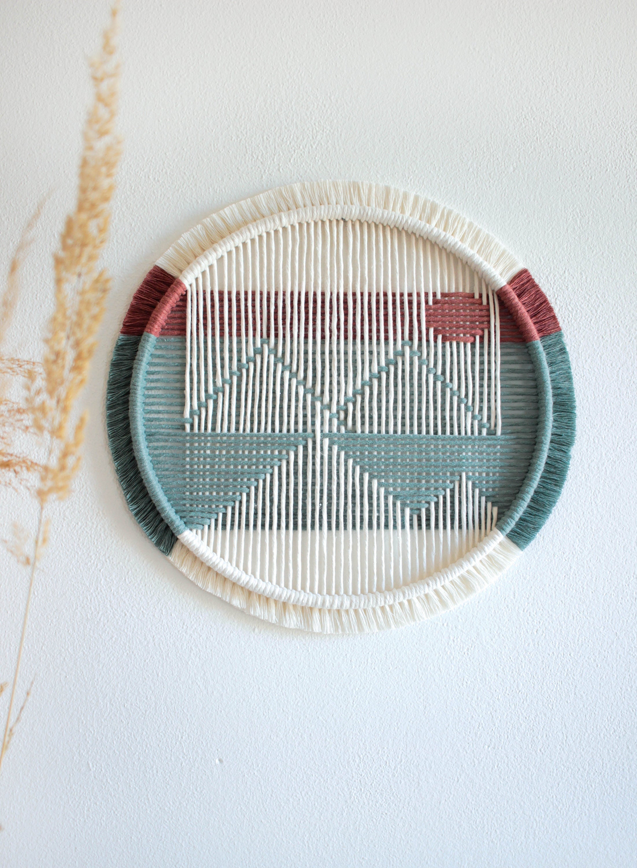 Geometric Wall Art,circle Wall Decor,mountains Wall Art,round Macrame Wall Hanging,geometric ...