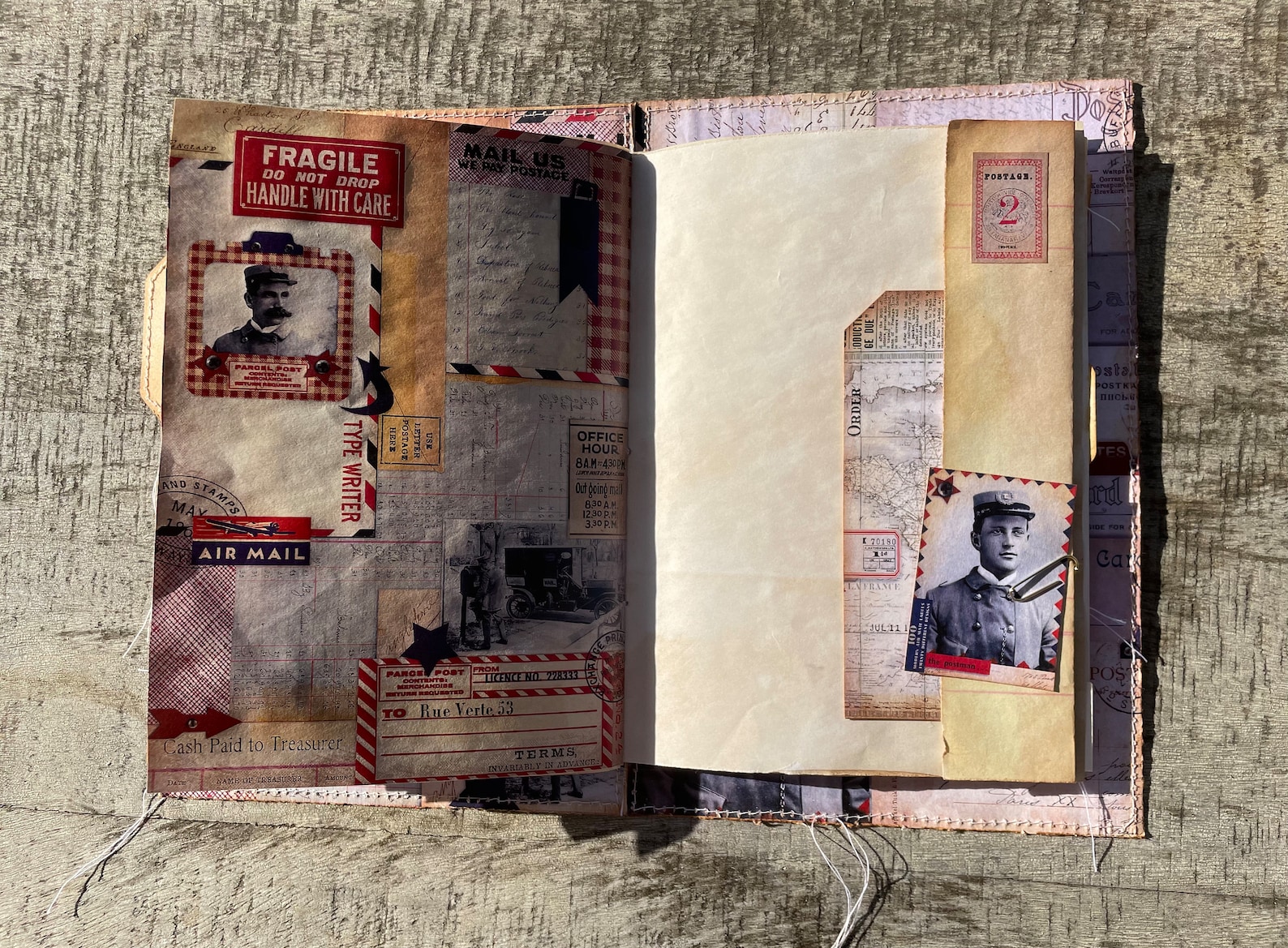 Postal Themed Junk Journal Handmade - Etsy