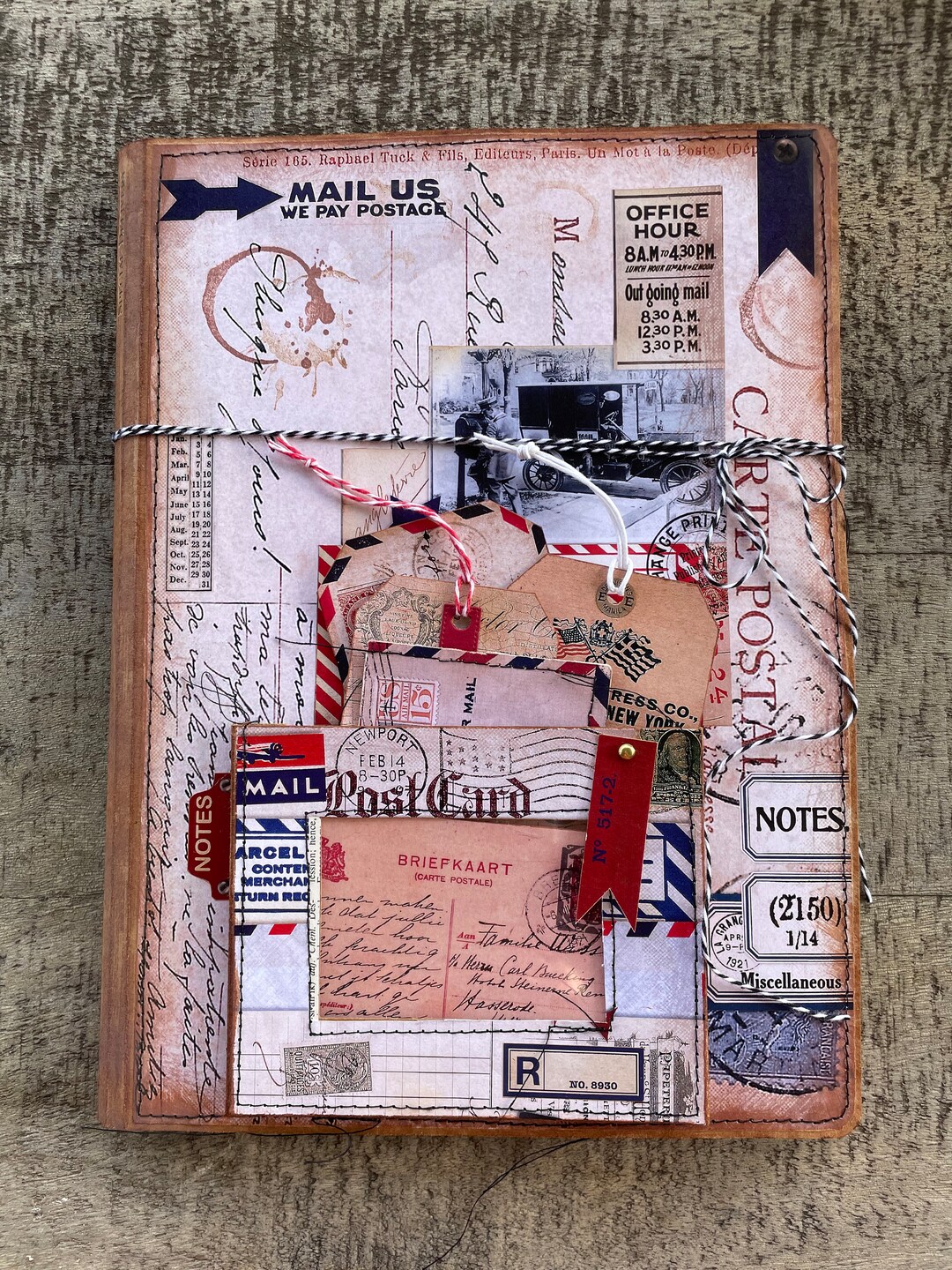 Lapbook / Folio With Journal Postal Themed - Etsy