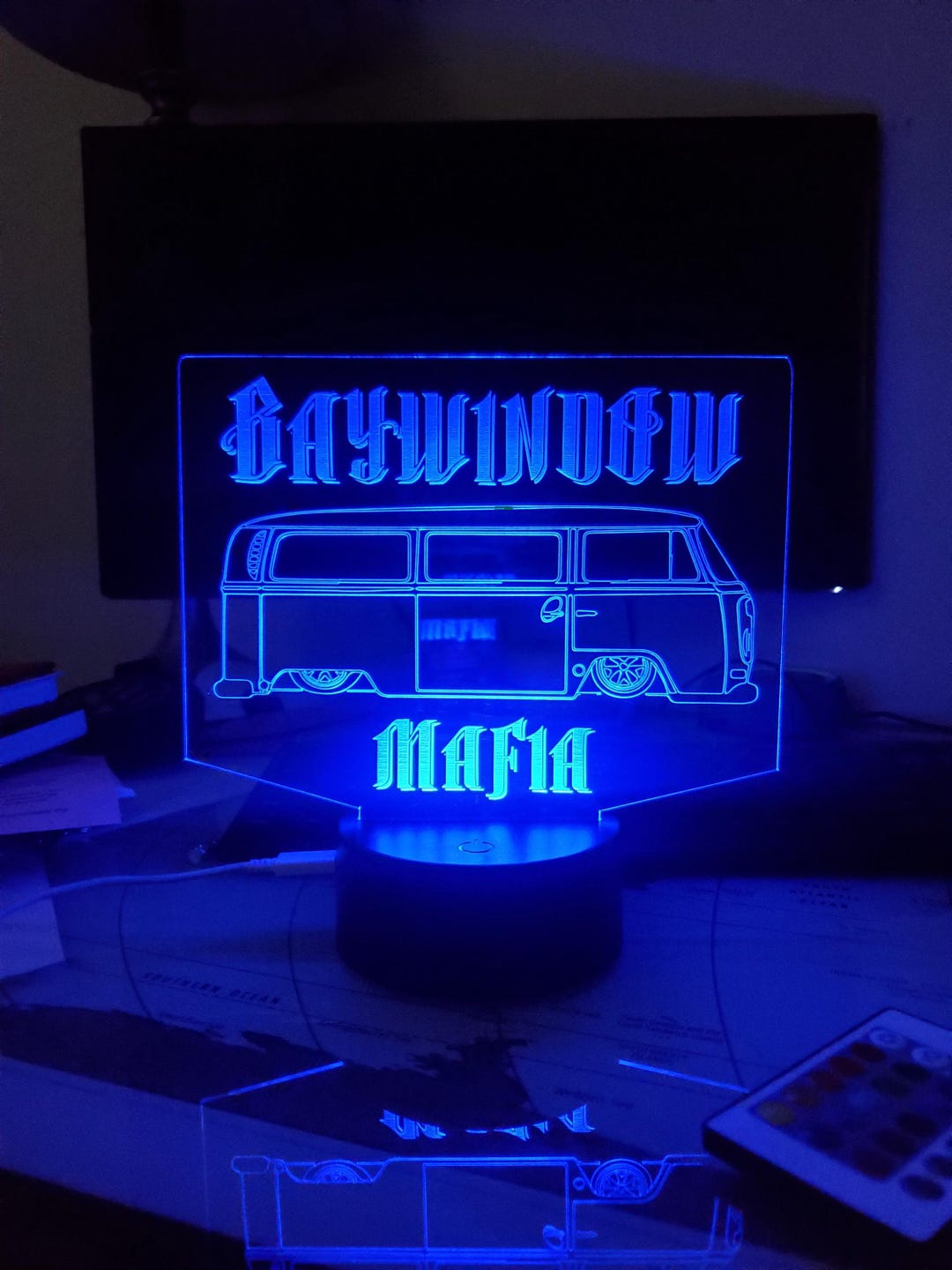 Custom Led Acrylic Night Light With Remote - Etsy