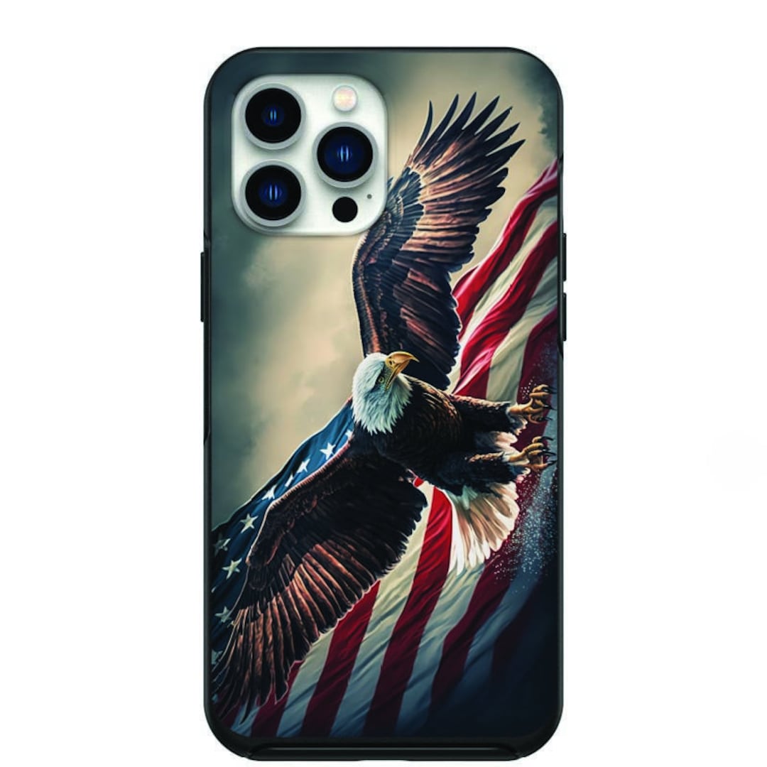 Usa Flag and Flying America Eagle Phone Case for iPhone 7 8 X XS XR SE ...