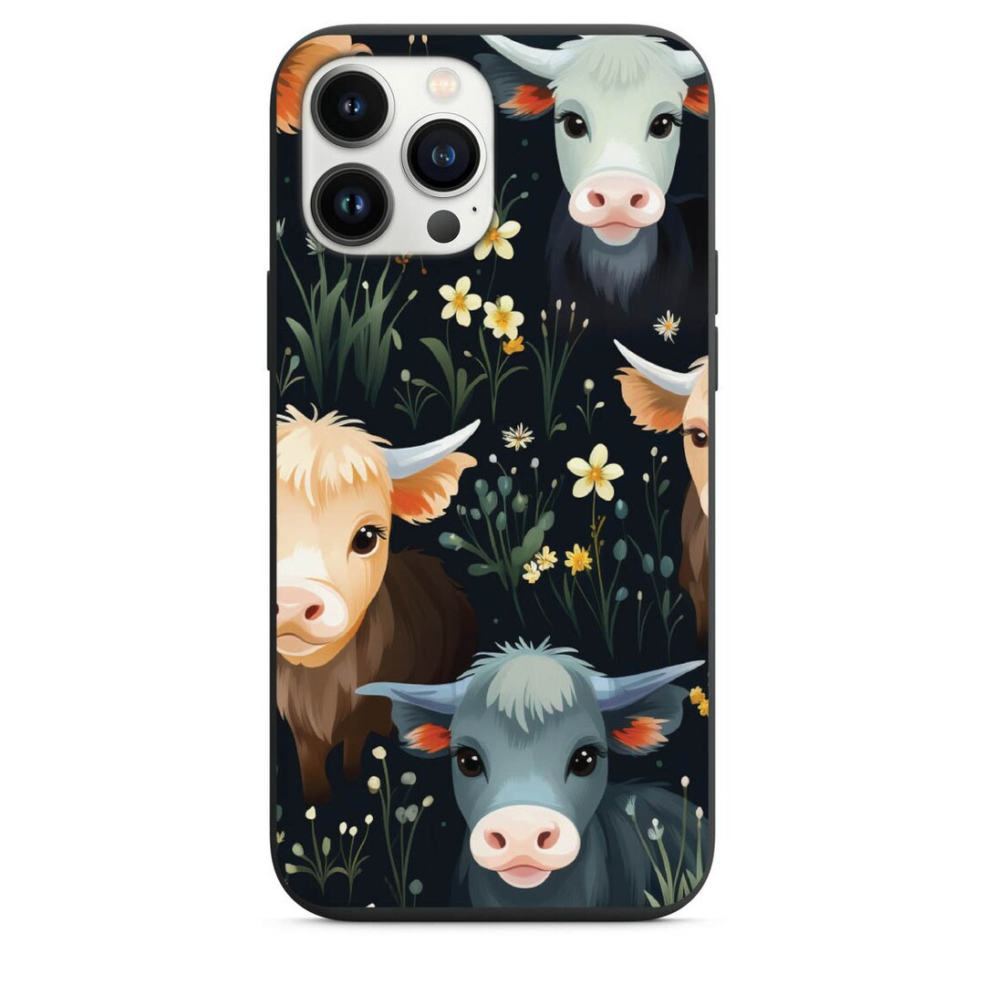 Cute Cows and Flower Pattern for Apple iPhone & Samsung Phone ...