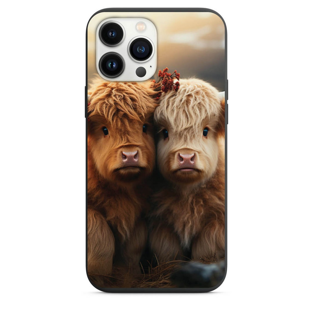 Adorable Baby Highland Cows for Apple iPhone & Samsung Phone Shockproof ...