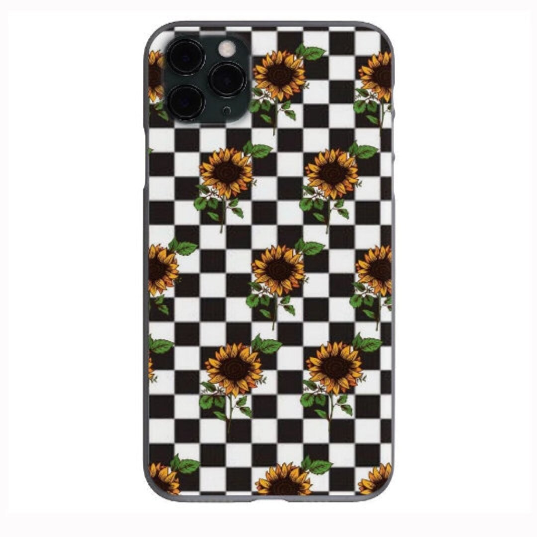 Sunflower Checker Phone Case for iPhone 7 8 X XS XR SE 11 12 13 14 Pro ...