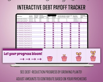 Debt Payoff Tracker Interactive Grow a Plant Visual Google Sheets ...