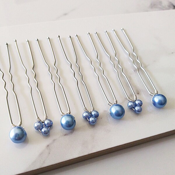 Blue Hair Pins - Etsy