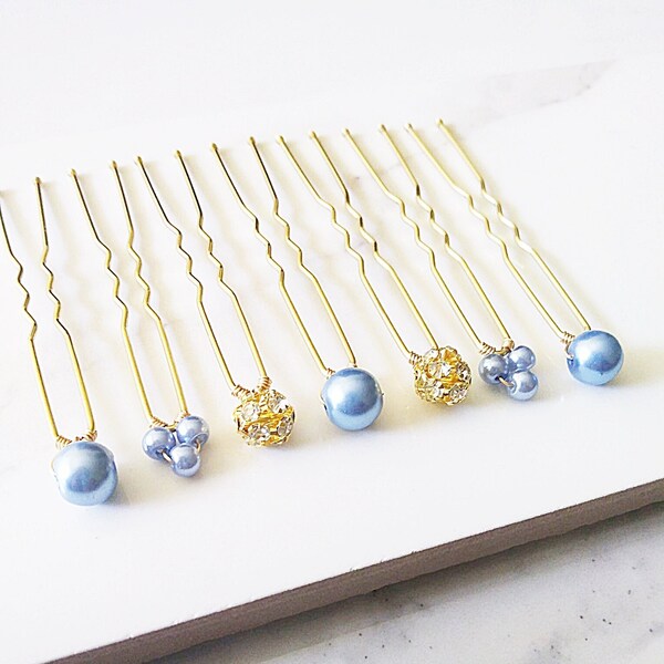 Blue Hair Pins - Etsy