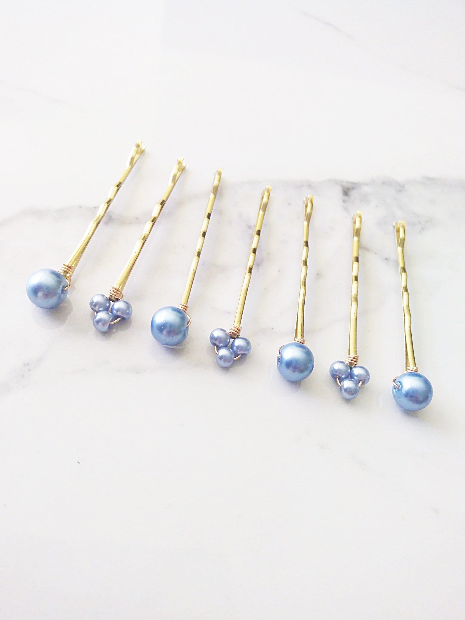 Gold Blue Bobby Hair Pin, Something Blue Wedding Hair, Bridesmaid Gift ...