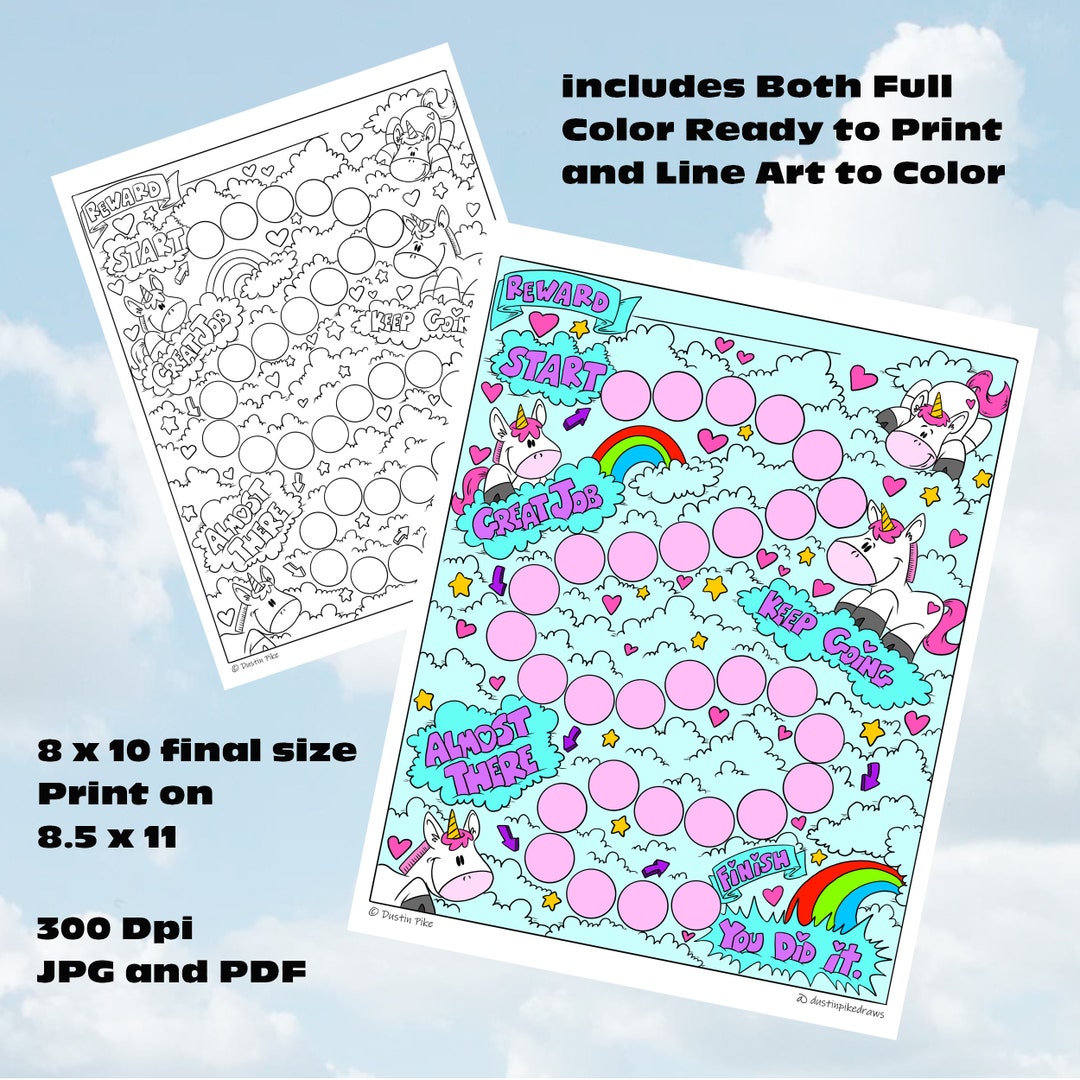 Magical Printable Unicorn Kids Reward Chart - Fun & Motivational - Etsy