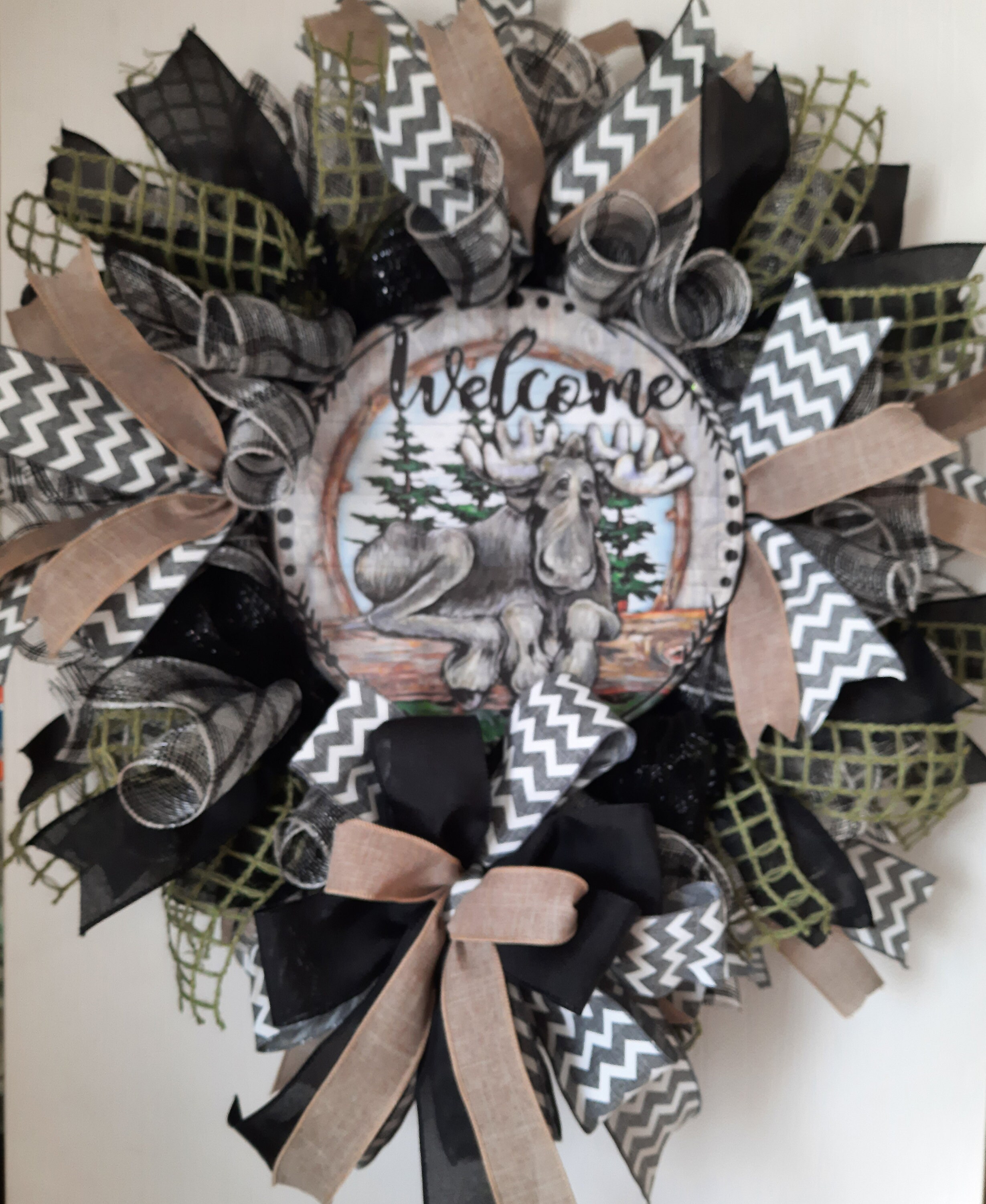 Outdoor Rustic Moose Wreath Hunting Decor Perfect for Cabin - Etsy