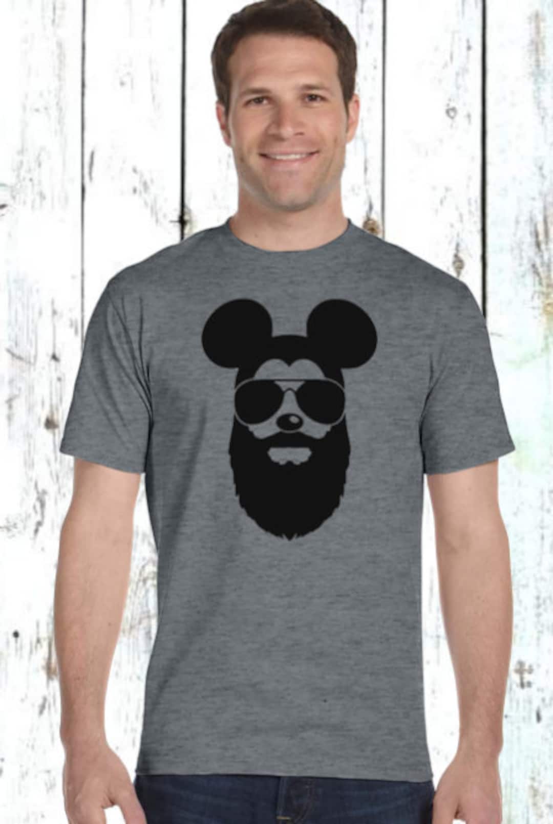 Bearded Mickey Cotton Shirt - Disney Dad Tee - Etsy