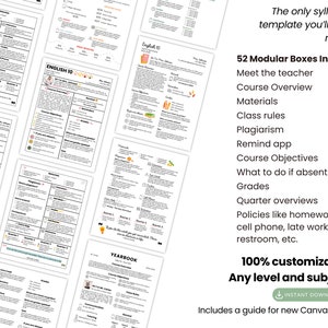 Custom Syllabus Template | Modular Syllabus Creator System | Editable ...