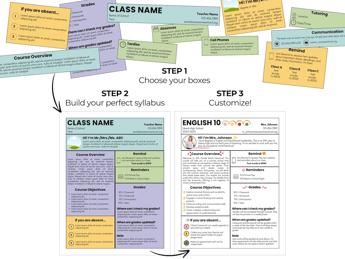 Custom Syllabus Template | Modular Syllabus Creator System | Editable ...