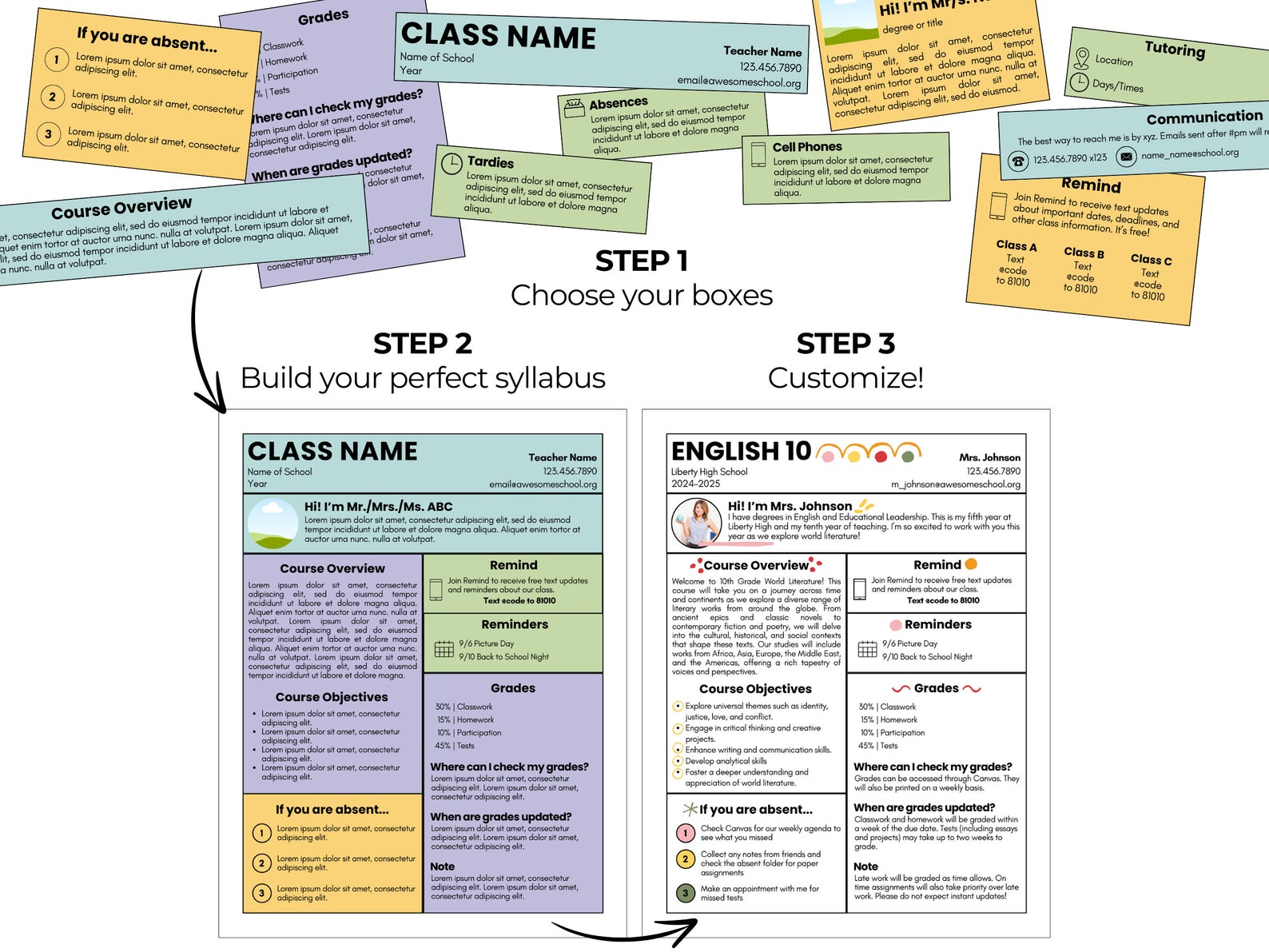 Custom Syllabus Template | Modular Syllabus Creator System | Editable ...