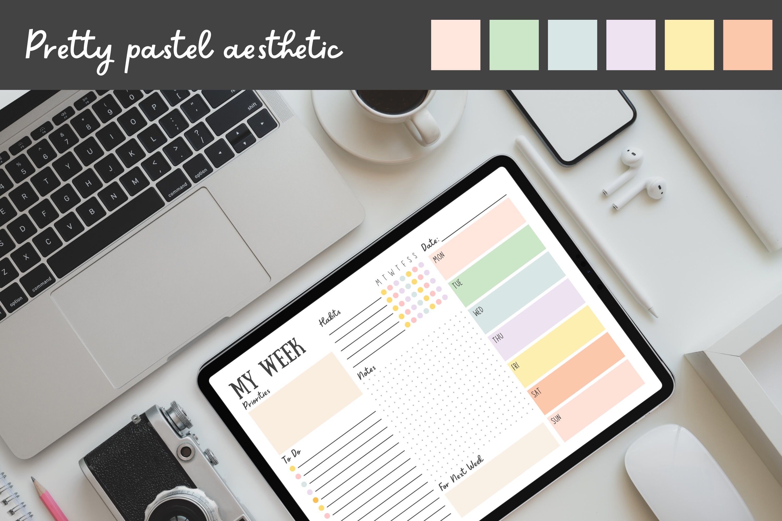 Weekly Planner Template | Printable and Digital | PDF | Landscape ...